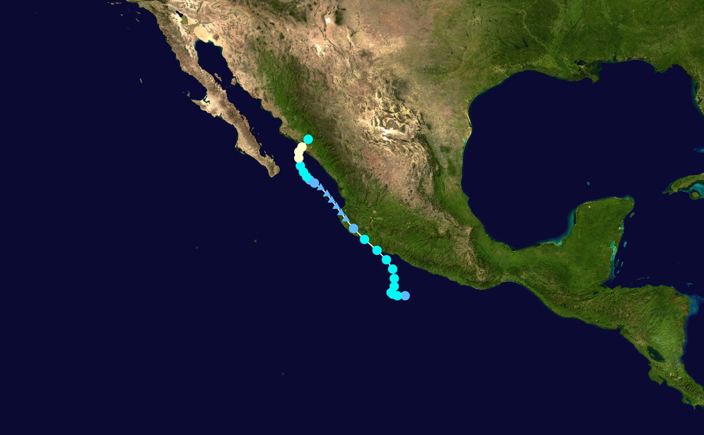 Imagen: trayectoria del huracán Manuel